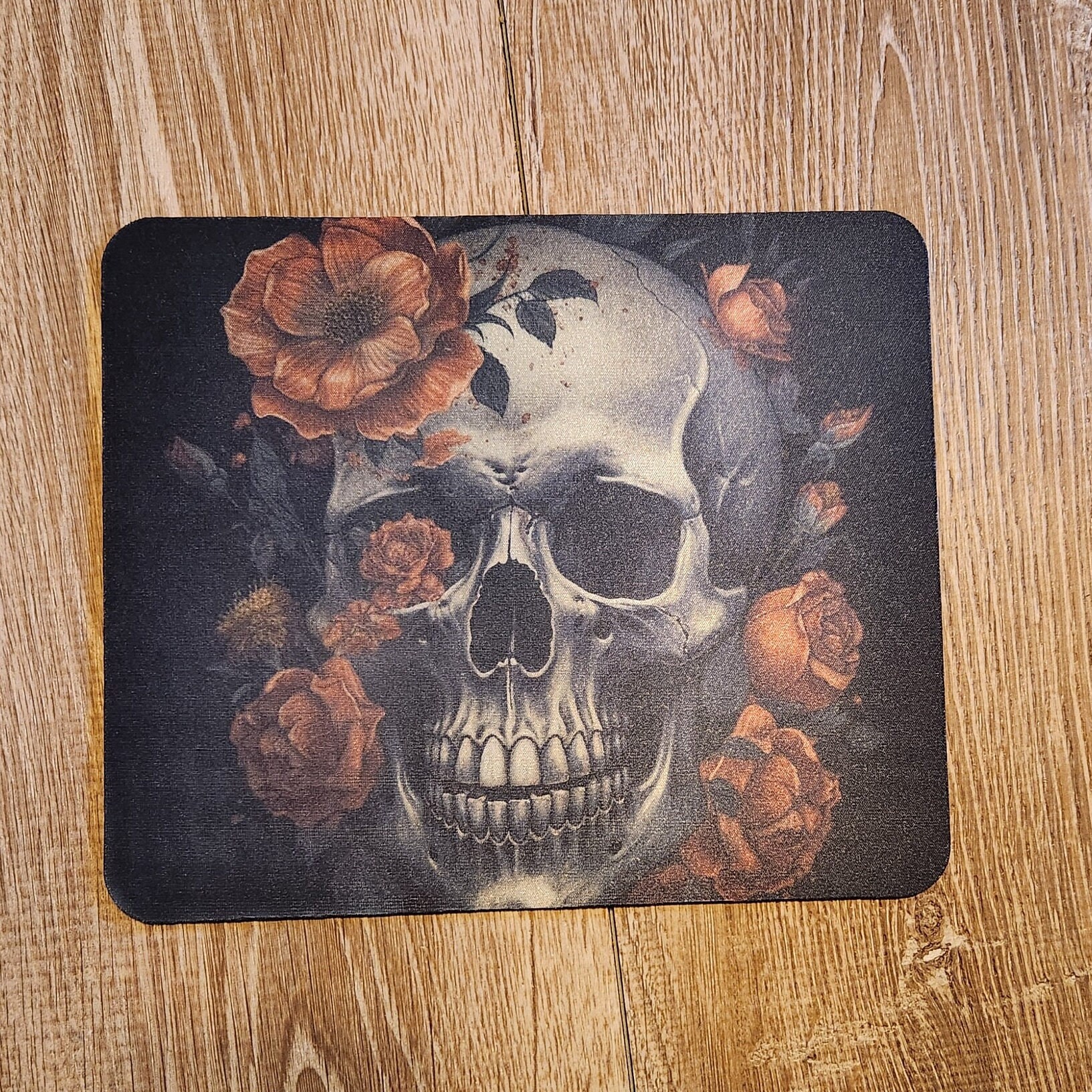 Floral Skull Mouse Pad, Desk Top, Desk Accessories, Work Accessories - Etsy