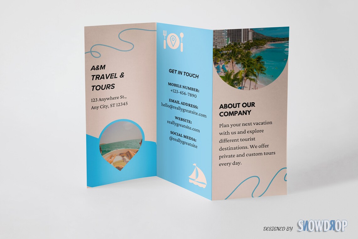 Editable Tri-fold Brochure Template, Trifold Business Brochure Design ...