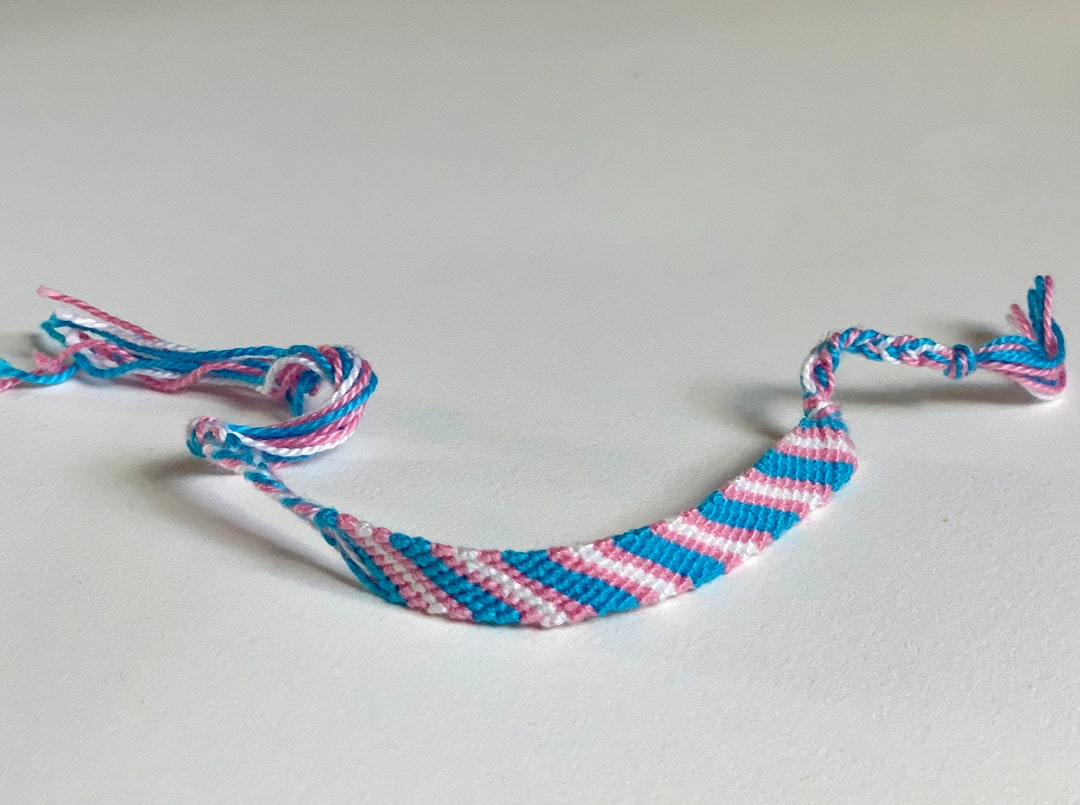 Transgender Pride Flag Striped Friendship Bracelet - Etsy