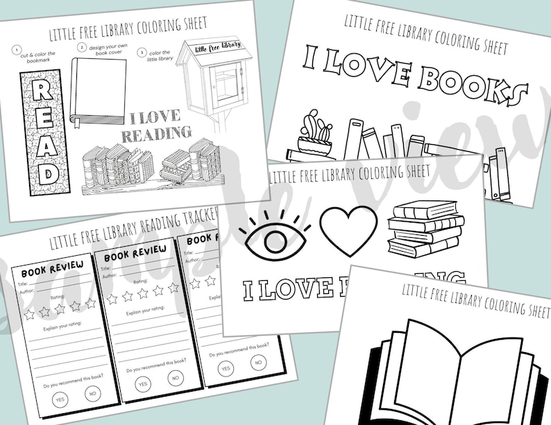 Little Free Library Coloring Pages: Fun Activity Sheet (digital ...