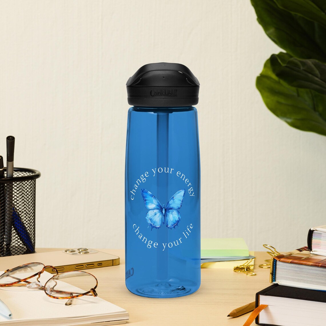 Blue Butterfly Recycled Plastic Water Bottle: Meditation Gift - Etsy