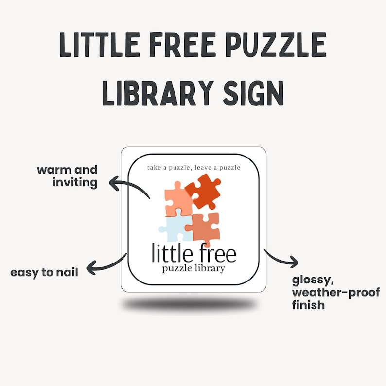 Little Free Puzzle Library Sign: Weatherproof Outdoor Lending - Etsy