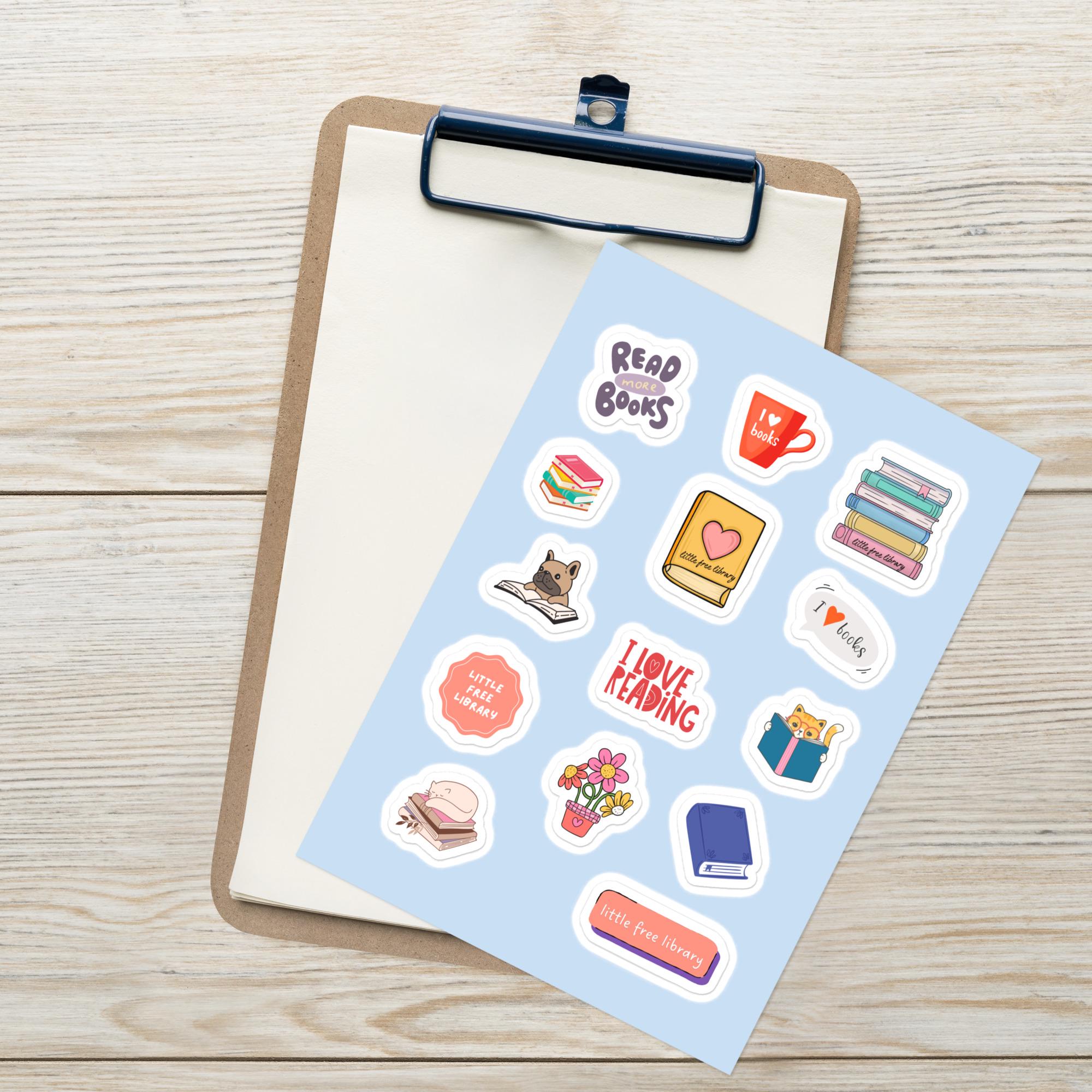 Little Free Library Sticker Sheet | Book Lover Accessory - Etsy