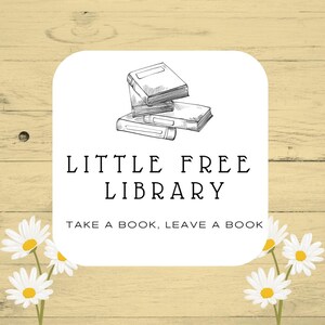 Free Little Library Sign, Cork-back Waterproof Sign, Lending Library ...