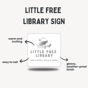 Free Little Library Sign, Cork-back Waterproof Sign, Lending Library ...