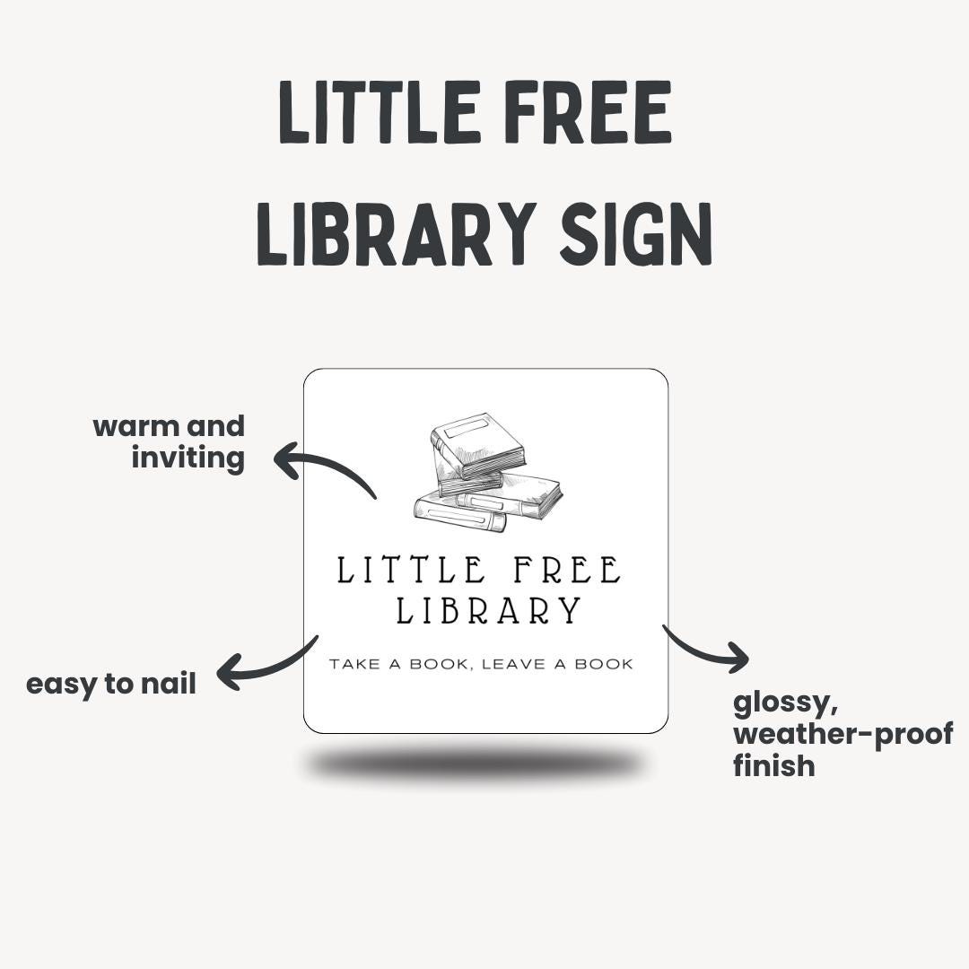 Free Little Library Sign, Cork-back Waterproof Sign, Lending Library ...
