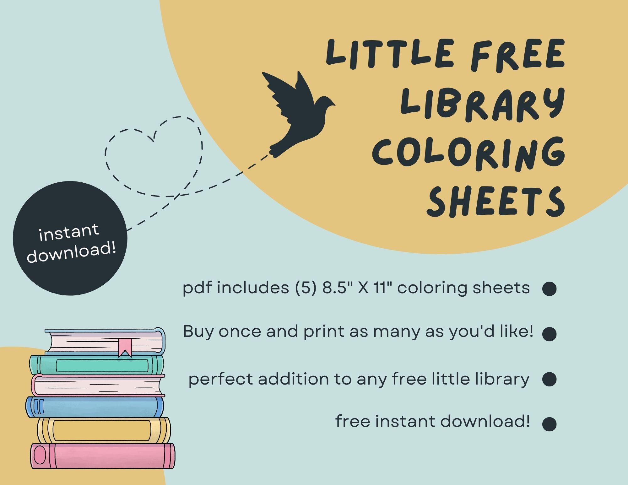 Little Free Library Coloring Sheets, LFL Activity Sheet, Activity for ...