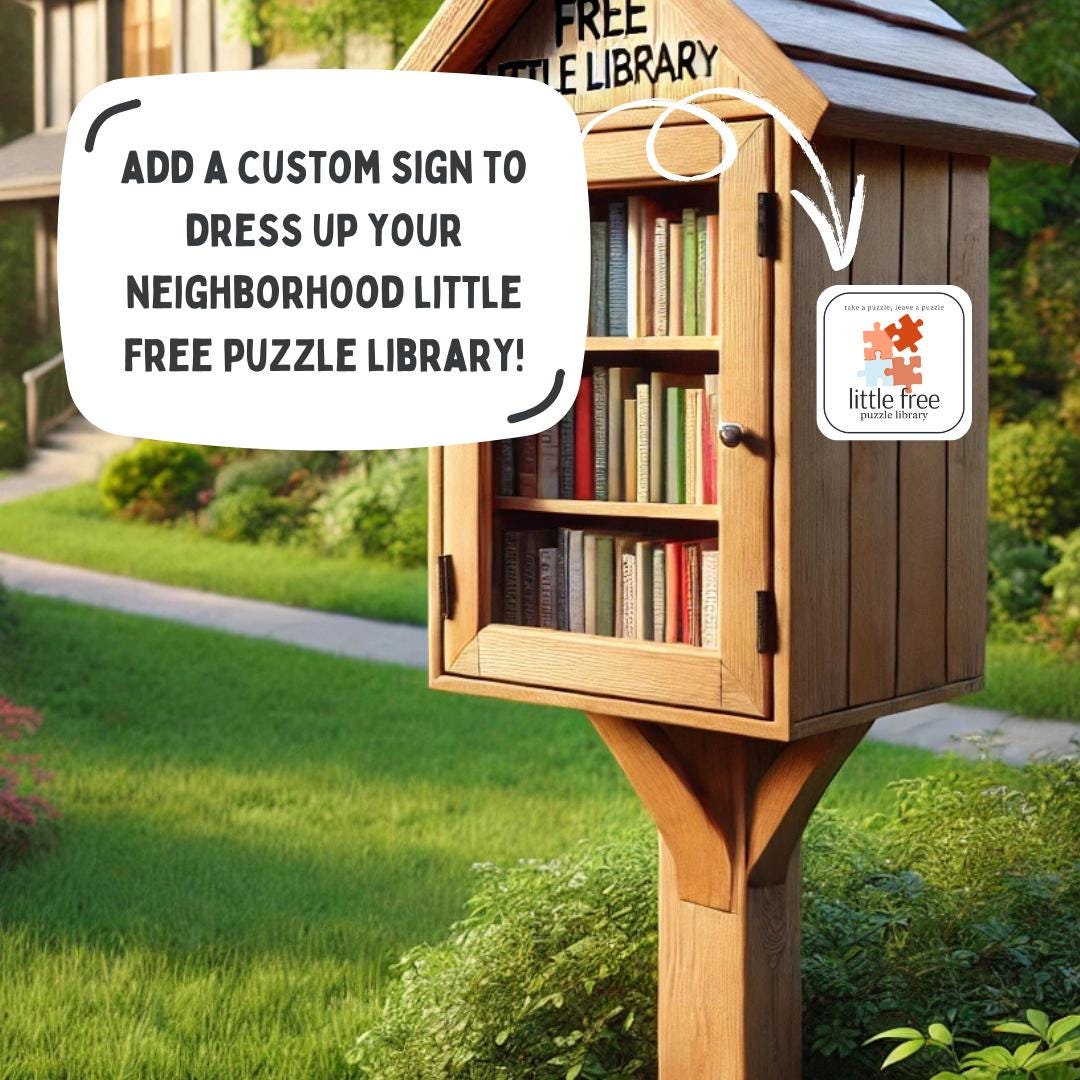 Little Free Puzzle Library Sign: Weatherproof Outdoor Lending - Etsy