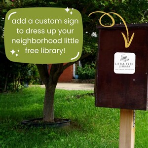 Free Little Library Sign, Cork-back Waterproof Sign, Lending Library ...