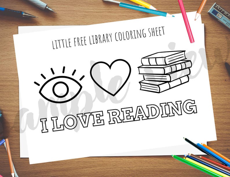 Little Free Library Coloring Pages: Fun Activity Sheet (digital ...
