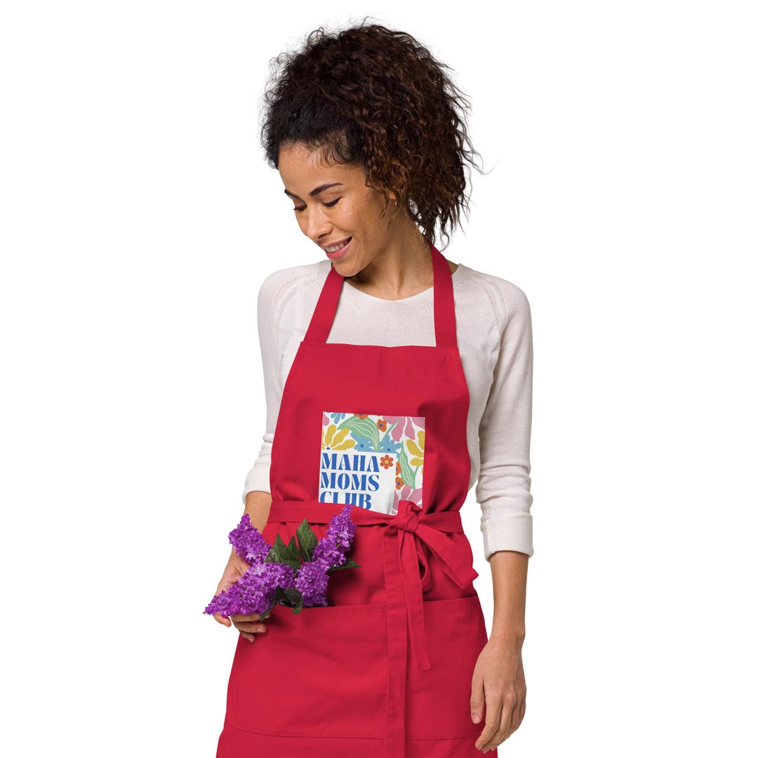 MAHA Moms Club Apron, Organic Cotton, Adjustable Straps - Etsy