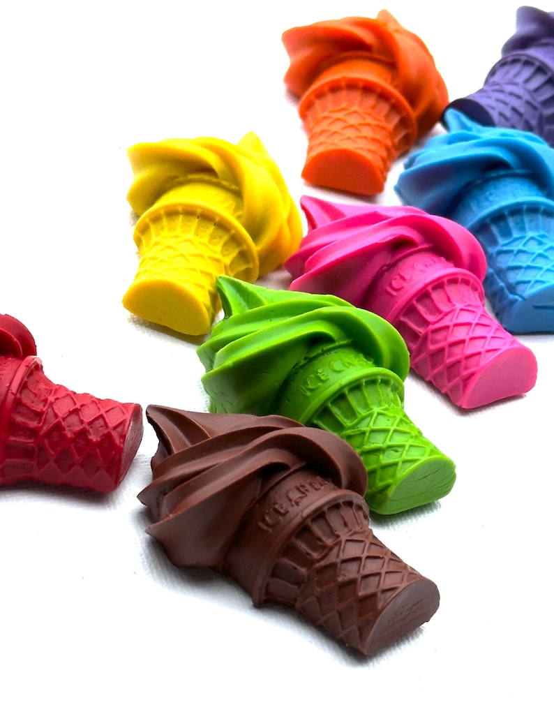 Ice Cream Cone Crayons: Hand Poured Beeswax, Pretend Play Gift - Etsy