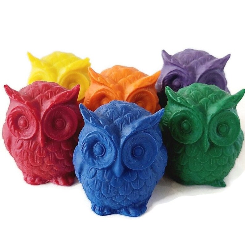 Beeswax Owl Crayons - Natural Art Gift Set for Kids - Etsy