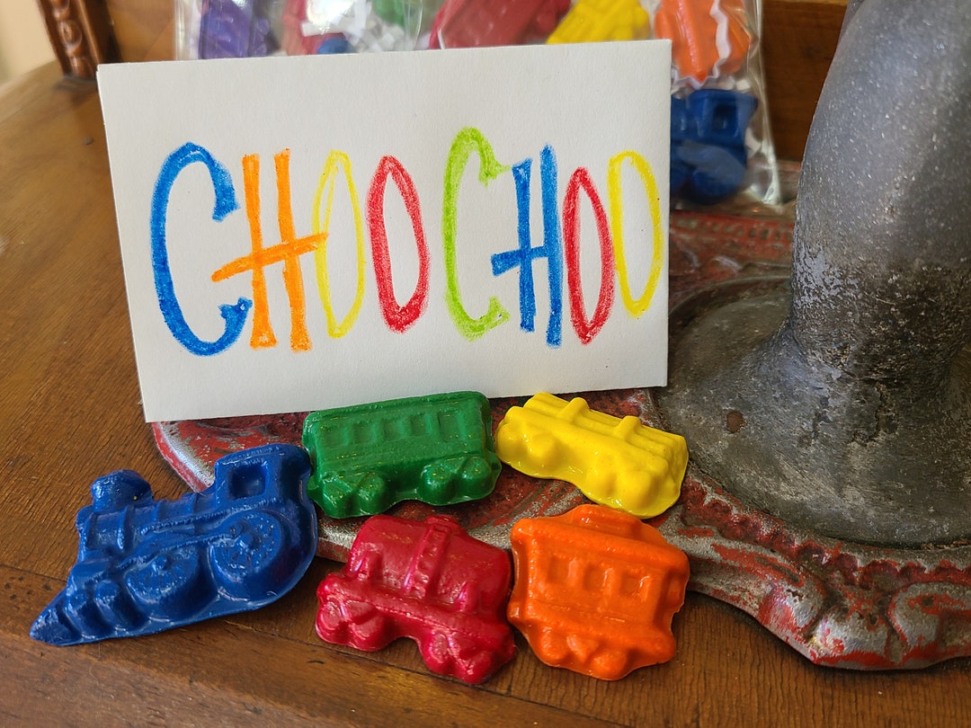Crayons Trains - Personalized Birthday Party Favors - Custom Labels ...