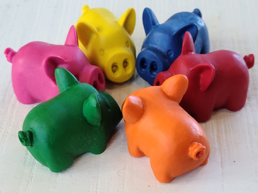 Pig Crayons - Recycled CRAYONS - Beeswax Crayons - Birthday Gift Kids ...