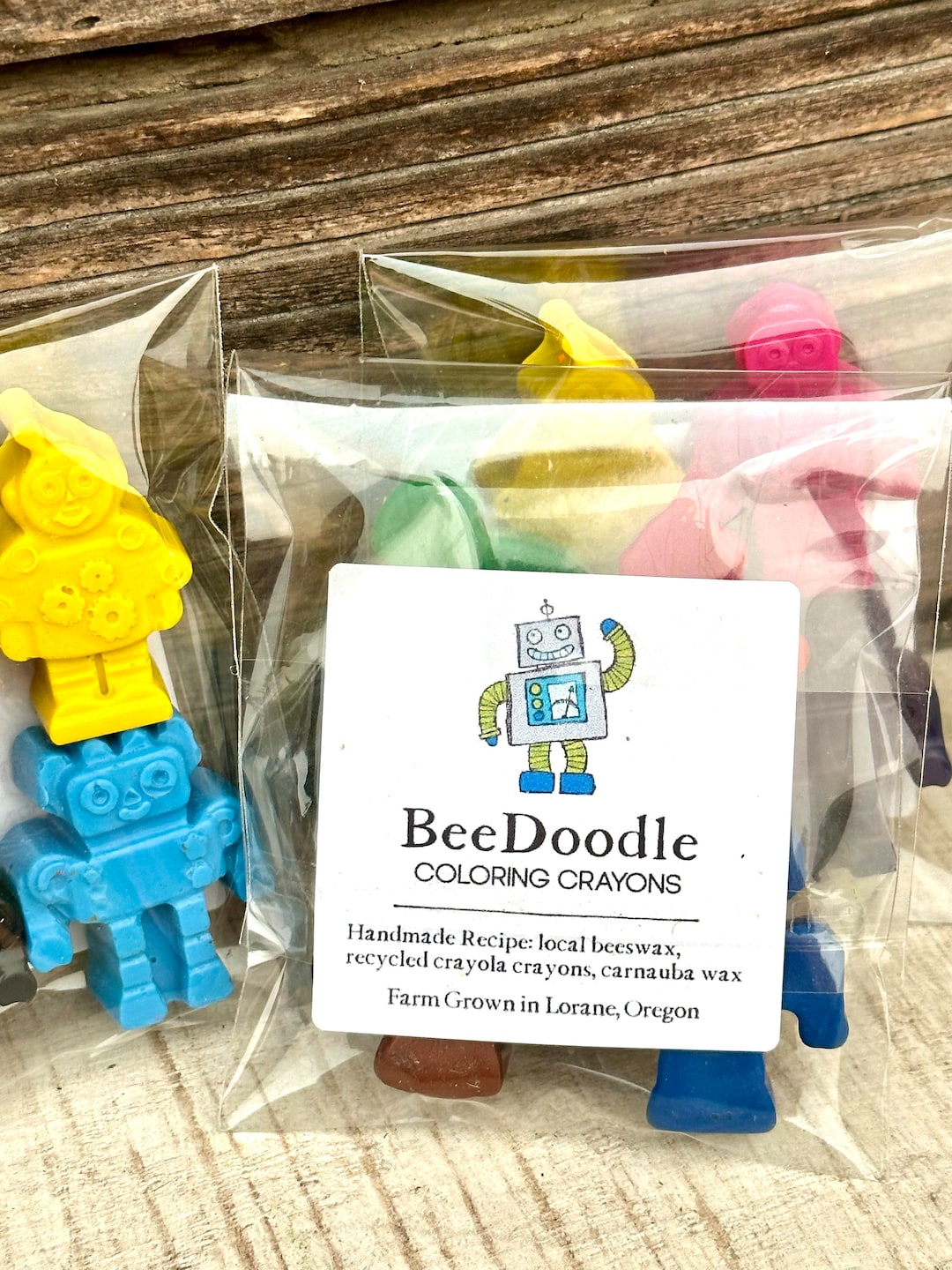 Robot Crayon Favors - Custom Birthday Party Favors - Handmade Natural ...