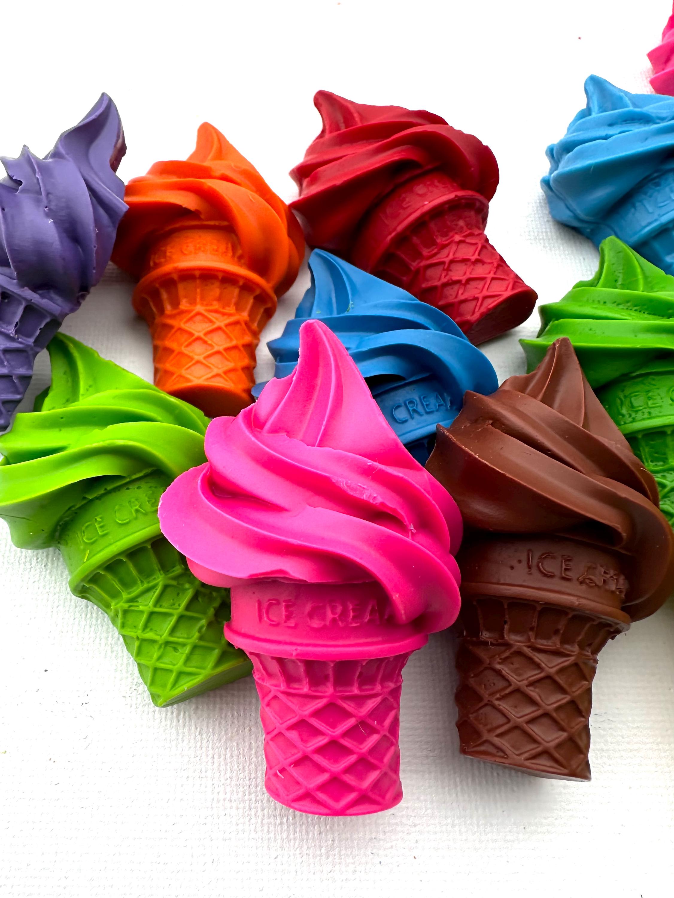 Ice Cream Cone Crayons: Hand Poured Beeswax, Pretend Play Gift - Etsy