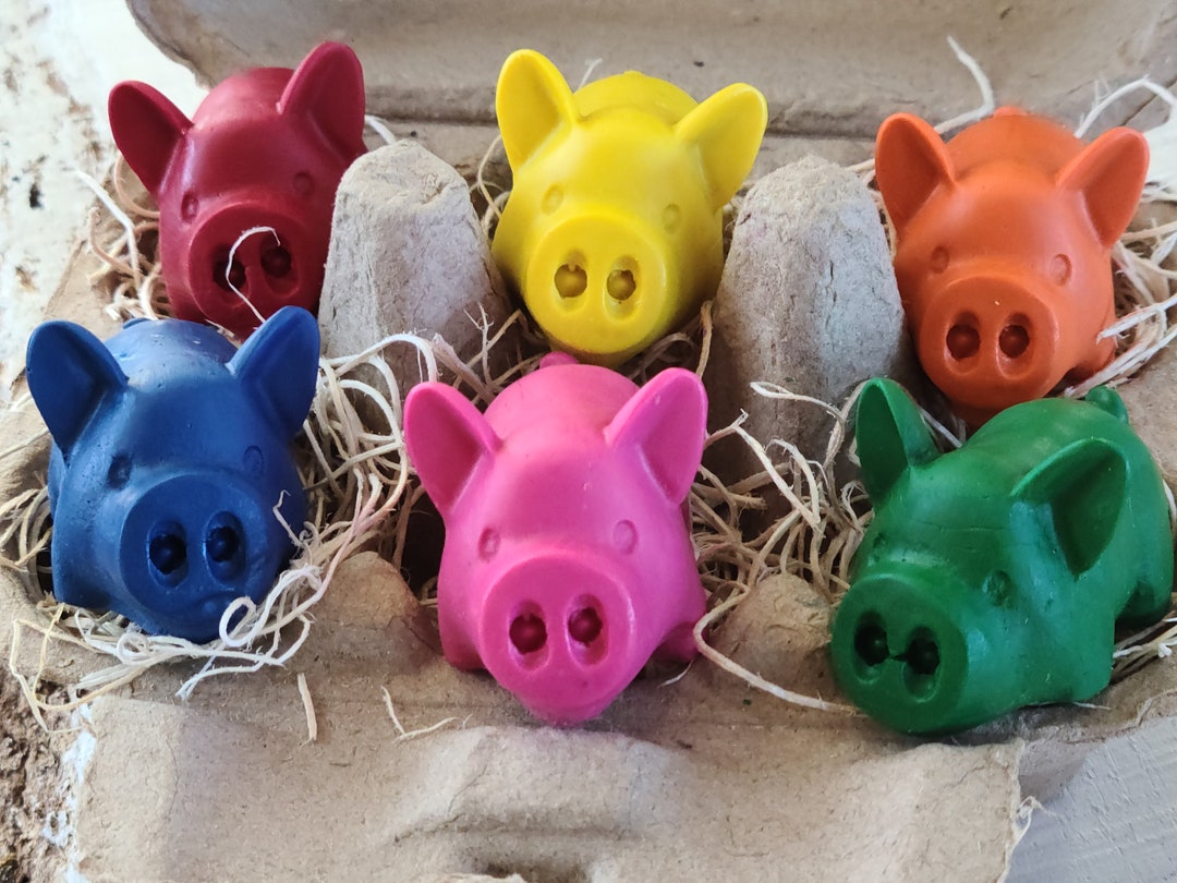 Pig Crayons Recycled CRAYONS Beeswax Crayons Birthday Gift Kids Holiday ...
