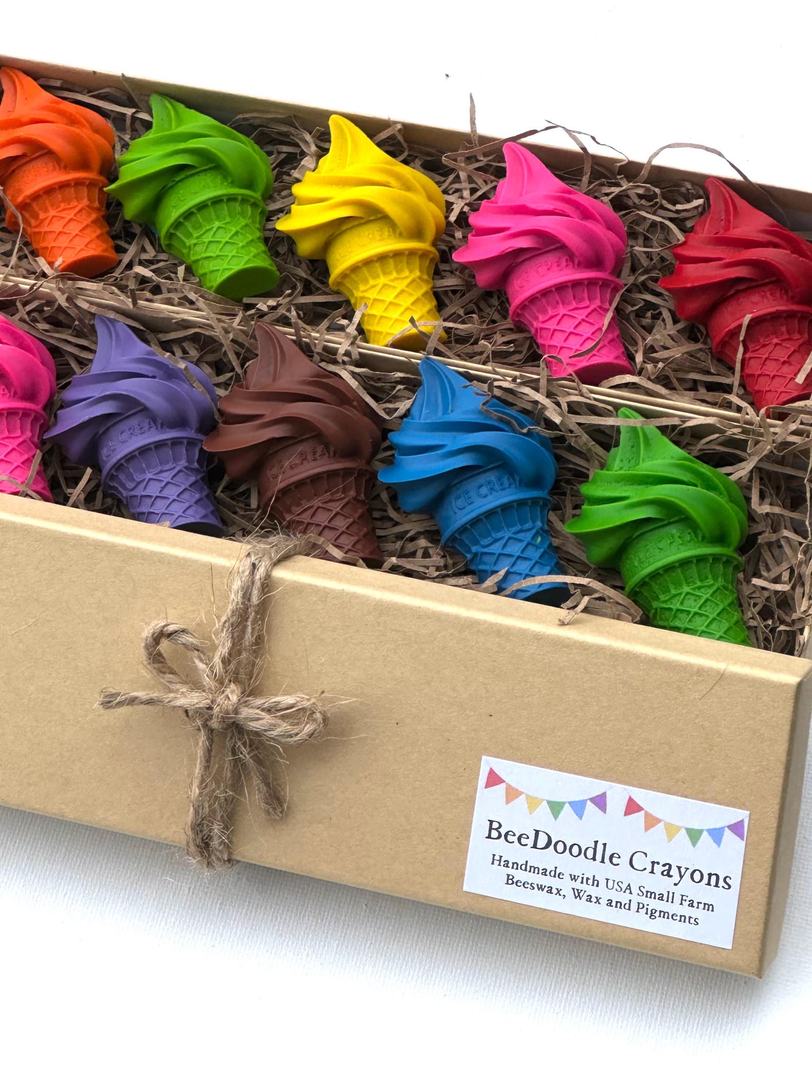 Ice Cream Cone Crayons: Hand Poured Beeswax, Pretend Play Gift - Etsy