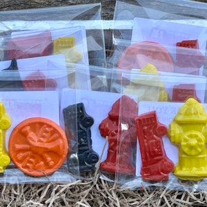 Fire Fighter Crayons - Fireman Birthday Party Favors - Fire Truck ...