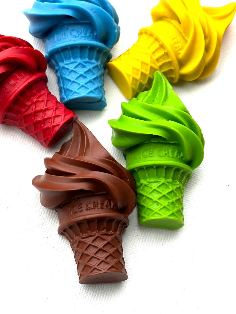 Ice Cream Cone Crayons: Hand Poured Beeswax, Pretend Play Gift - Etsy