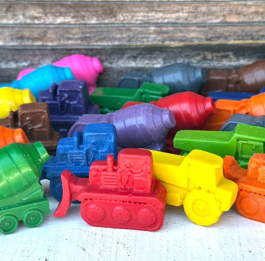 Construction Vehicle Crayons: Beeswax & Recycled Crayola, Set of 12 - Etsy