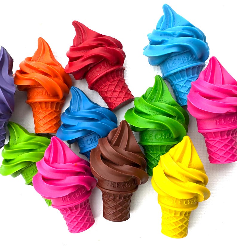 Ice Cream Cone Crayons: Hand Poured Beeswax, Pretend Play Gift - Etsy