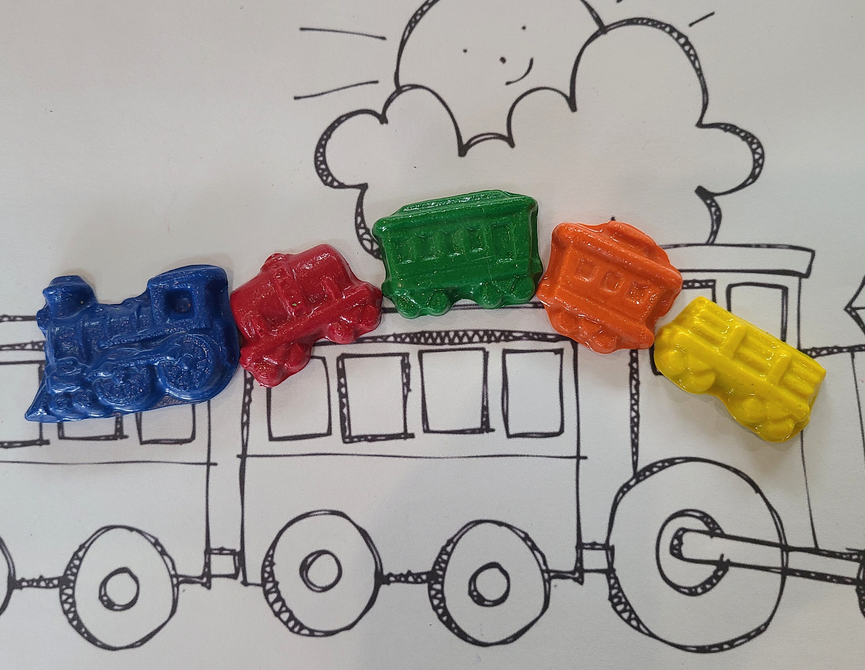 Train Crayons Fun and Sustainable Gift Handmade on the - Etsy