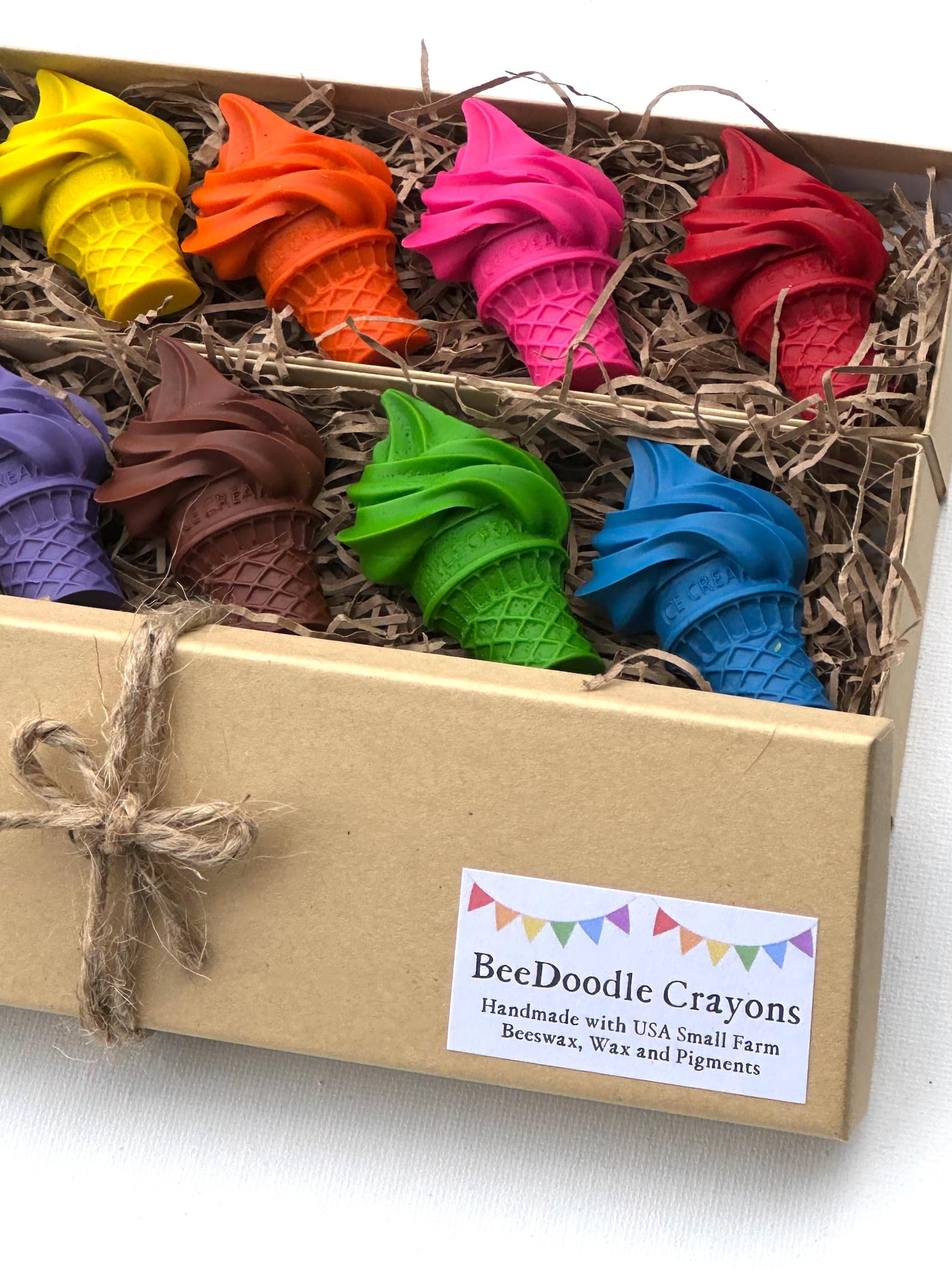 Ice Cream Cone Crayons: Hand Poured Beeswax, Pretend Play Gift - Etsy