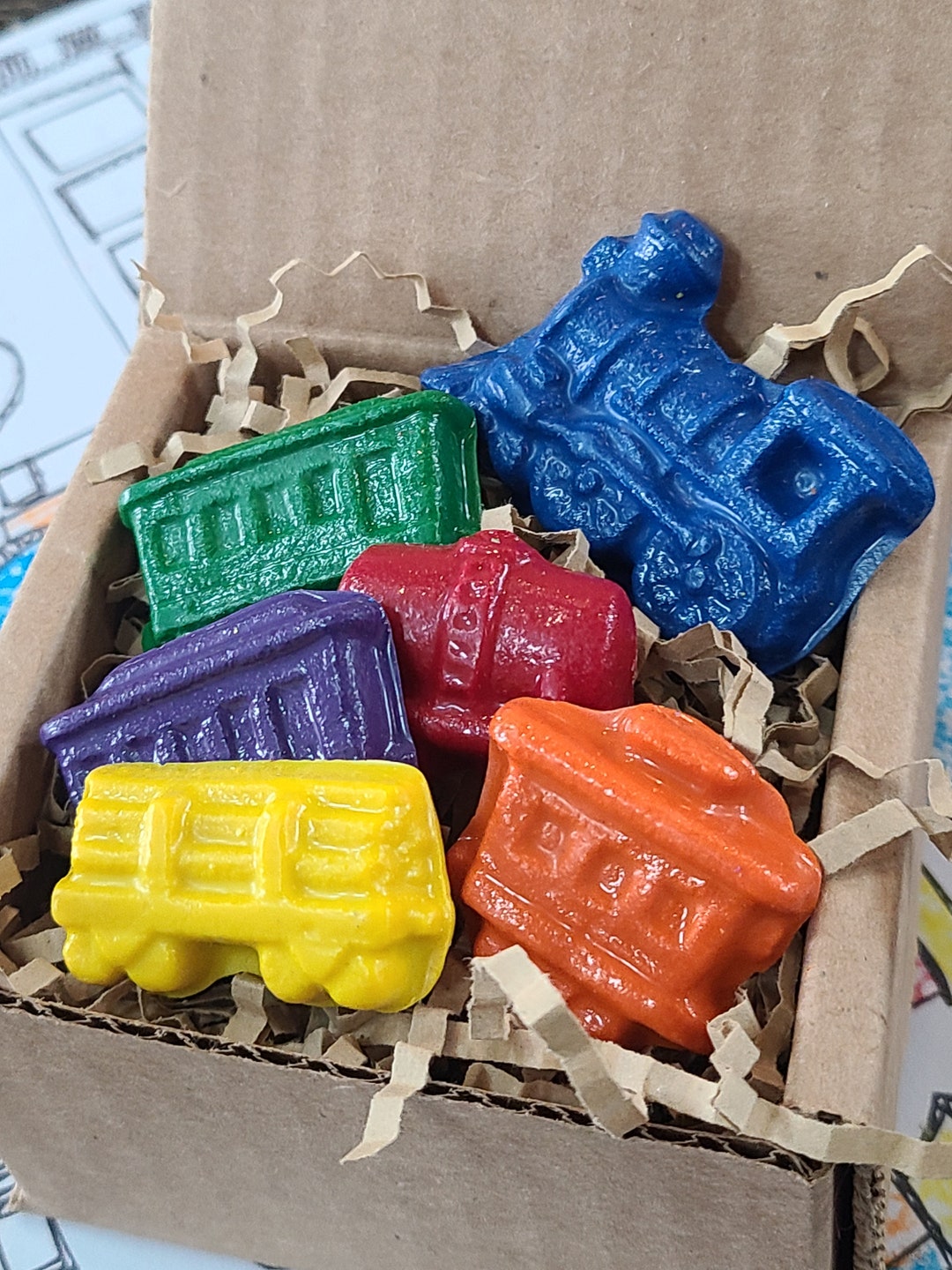 Train Crayons - Packaged in Gift Box - Add Custom Labels for Birthday ...