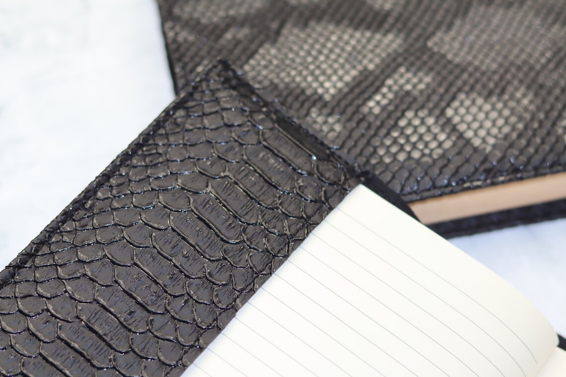 Black Leather Book Cover - Etsy