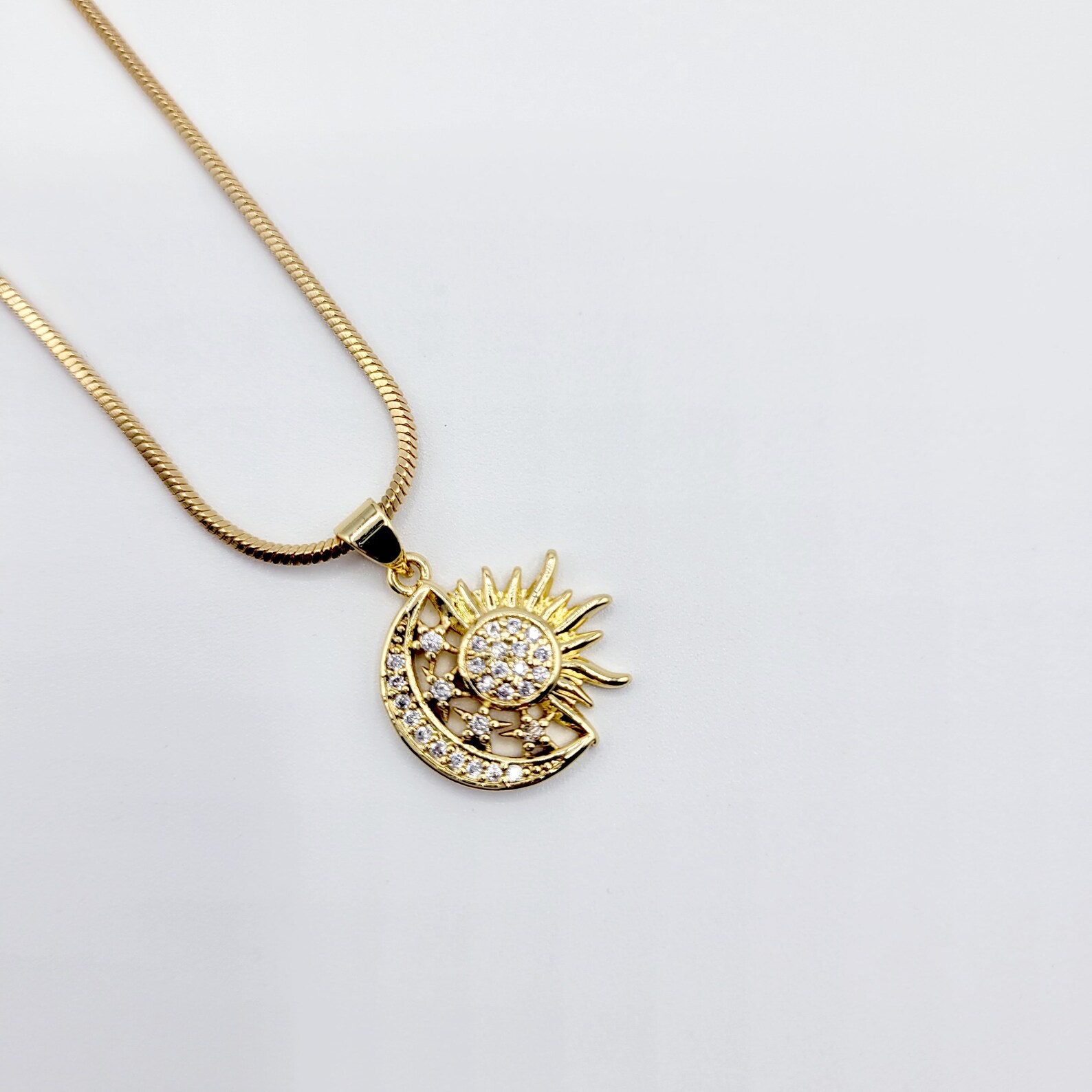 Gold Filled Sun Moon and Star Necklace Sun Jewelry Gold - Etsy