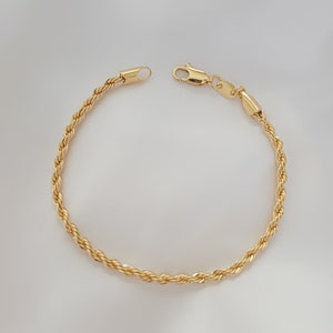 Gold Filled Rope Chain Bracelet. Rope Chain Layering Bracelet ...