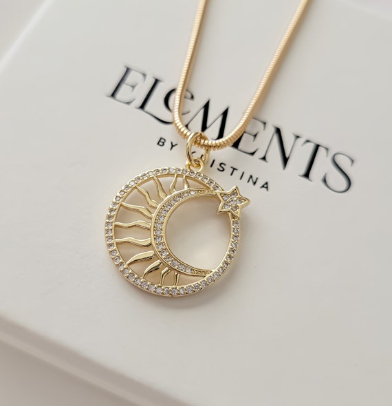 Etsy sun moon necklace store