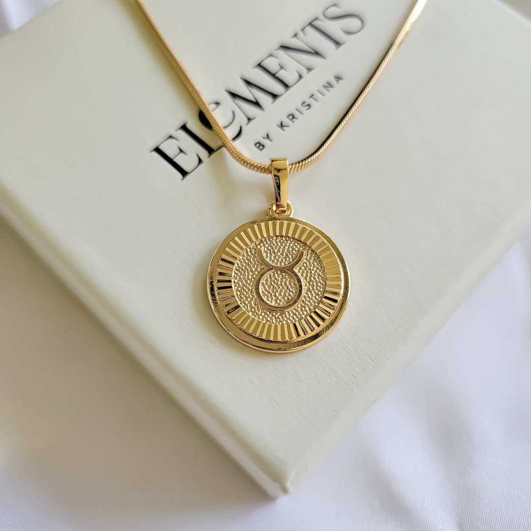 Taurus Necklace. Gold Filled Zodiac Necklace. Astrology Necklace ...