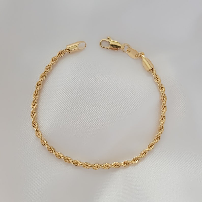 Gold Filled Rope Chain Bracelet. Rope Chain Layering Bracelet. - Etsy