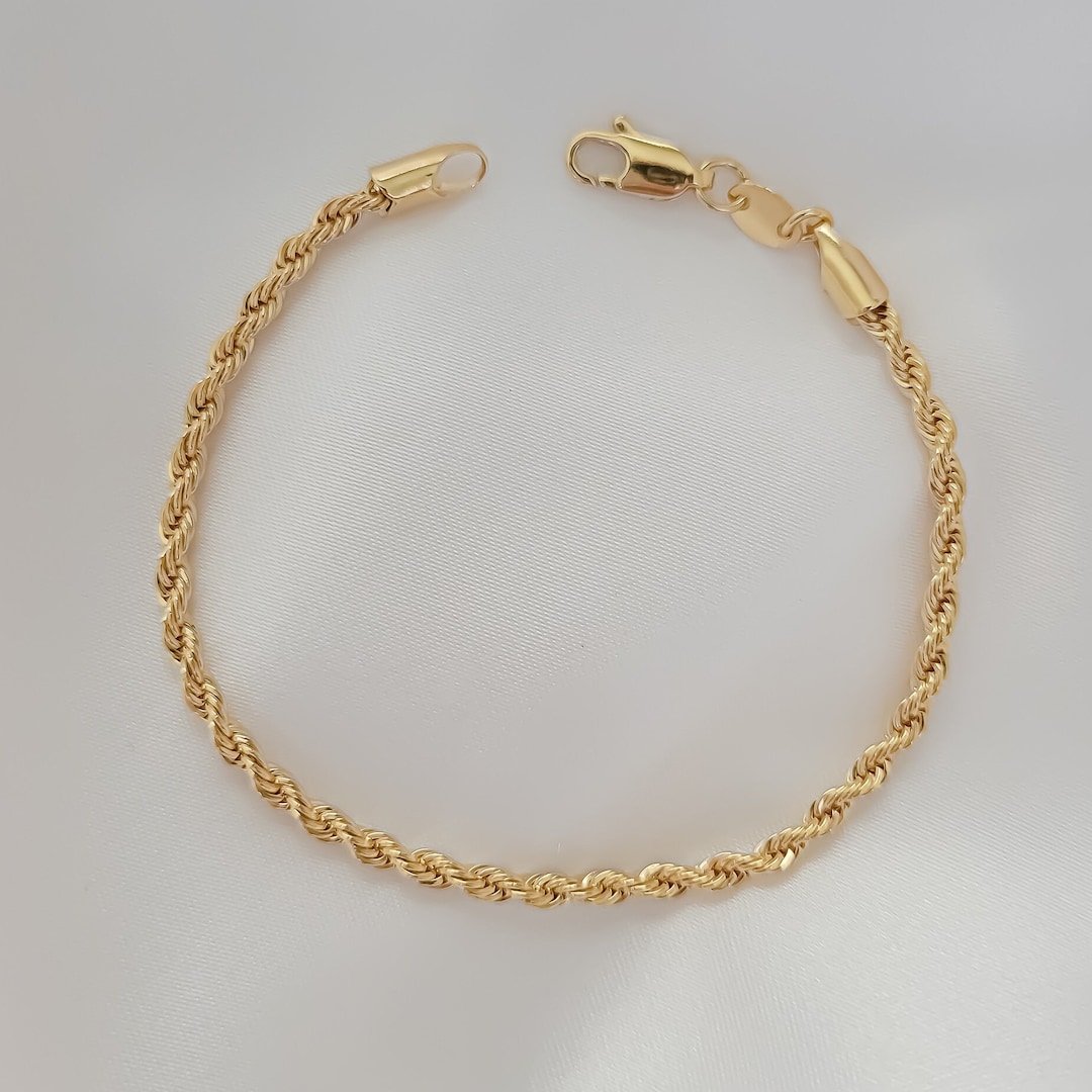 Gold Filled Rope Chain Bracelet. Rope Chain Layering Bracelet ...