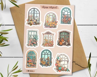 Floral Doors and Windows Sticker Sheet Great for Planners, Journaling ...