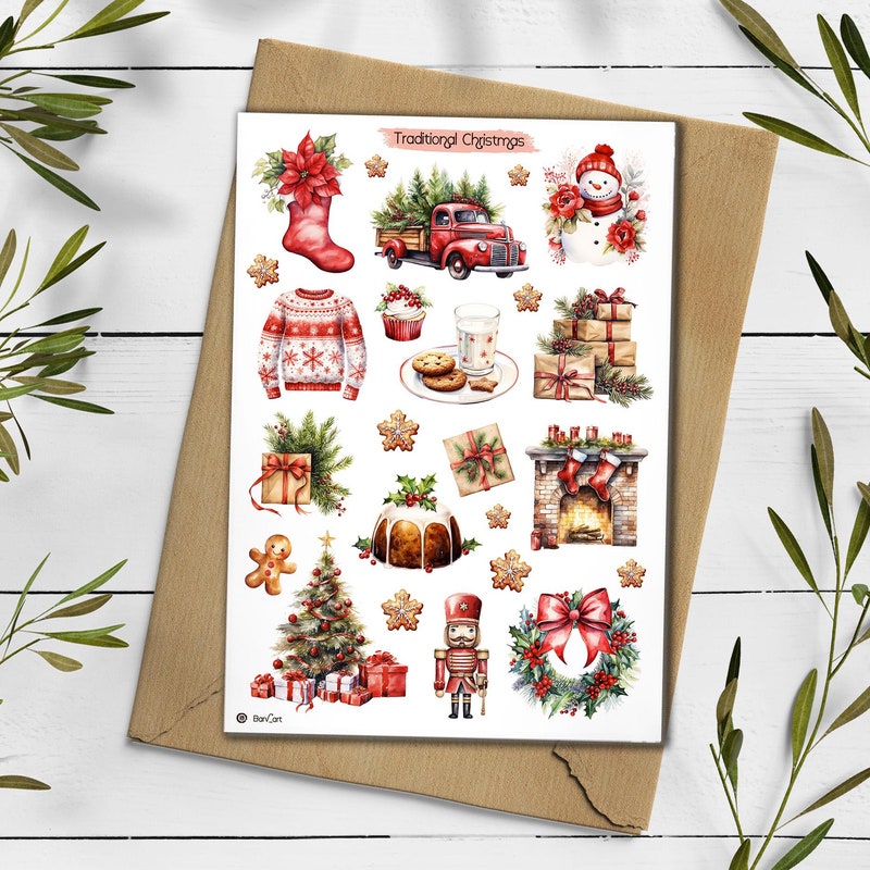 Christmas Stickers Sheet - Etsy