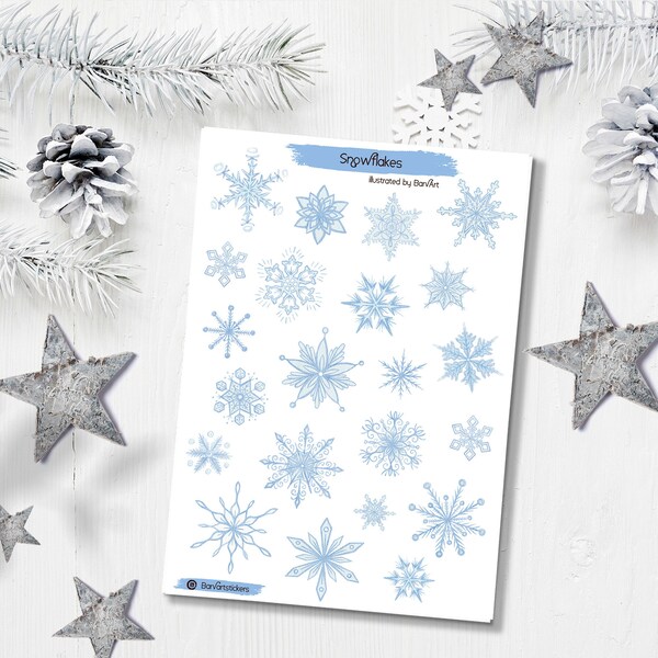 Snowflake Stickers - Etsy UK