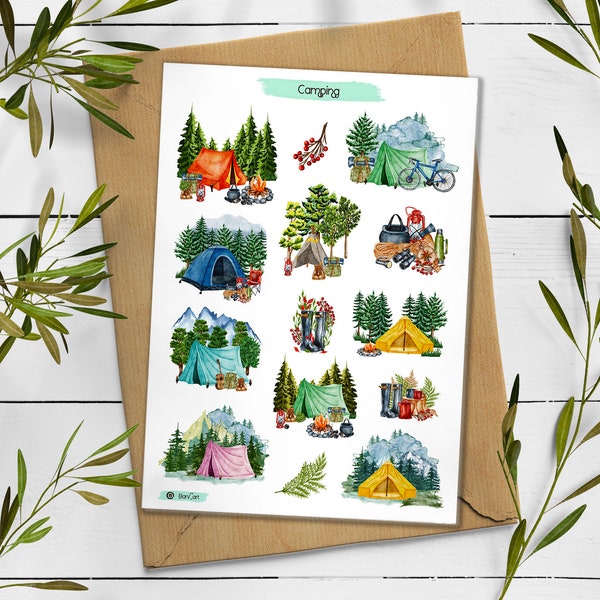 Camping Stickers - Etsy