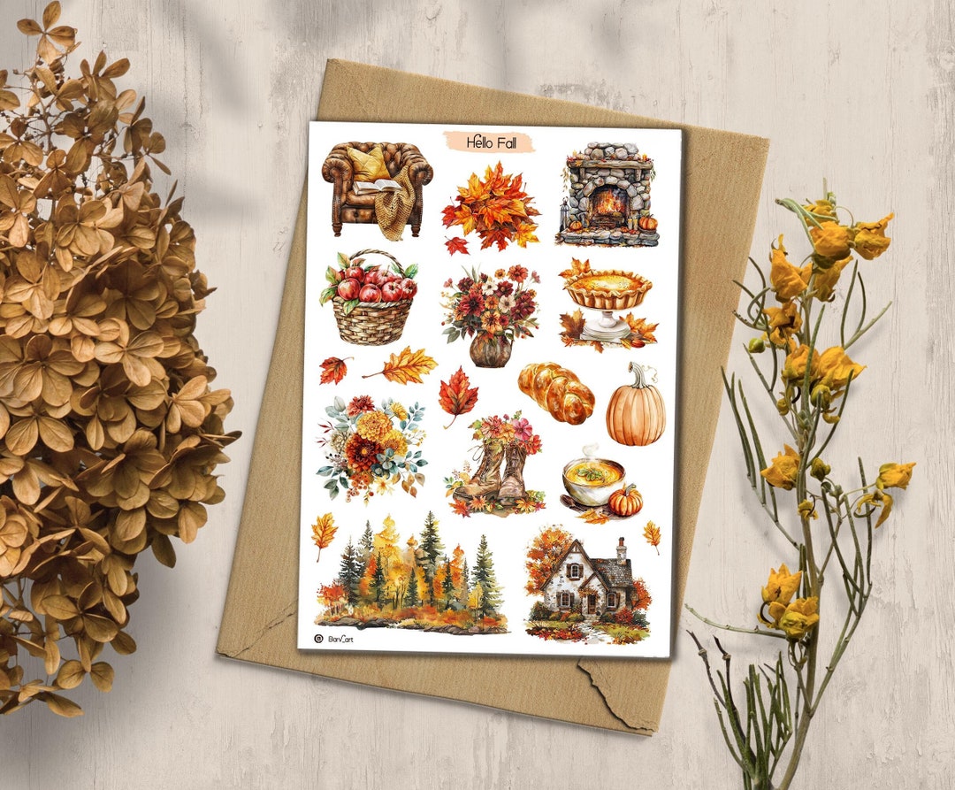 Autumn Sticker. Fall Stickers. Cozy Autumn Stickers. Fall Cottage Core ...