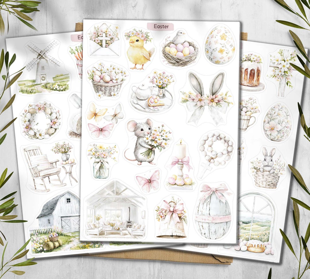 Easter Sticker Sheet. Spring Stickers. Snowdrops Stickers. Bullet ...