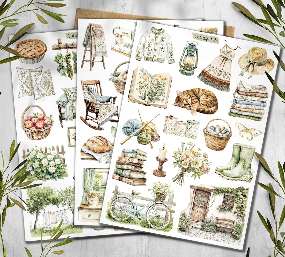 Cottagecore Stickers: Rustic Farm Scrapbook Stickers - Etsy