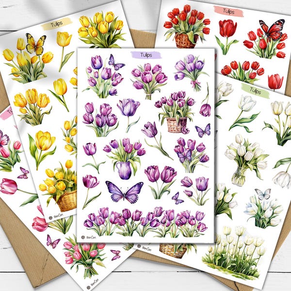 Stickers Tulip - Etsy UK