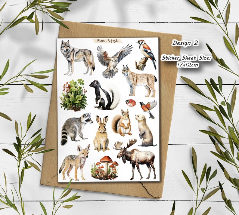 Forest Animals Sticker Pack: Woodland Scrapbooking Stickers - Etsy