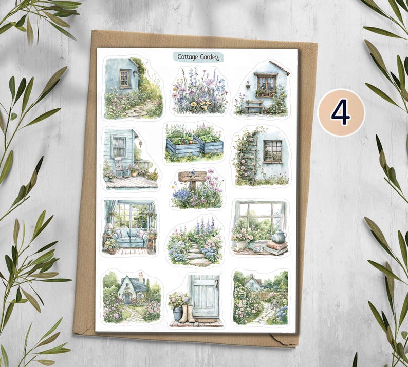 Cottage Garden Stickers. Spring Farmhouse Planner Stickers. Spring ...