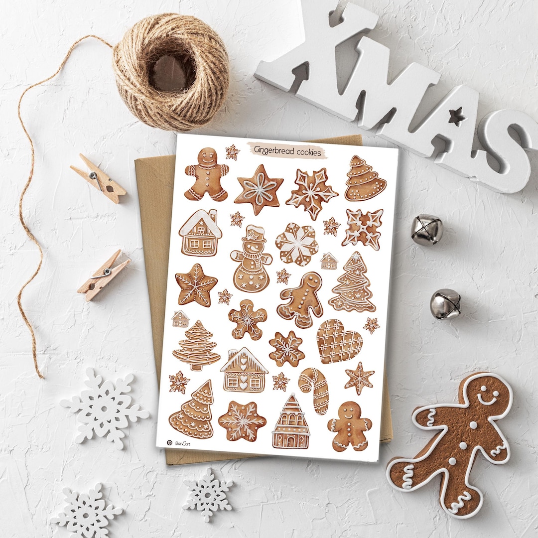 Gingerbread Stickers. Gingerbread Christmas Planner Stickers. Christmas ...