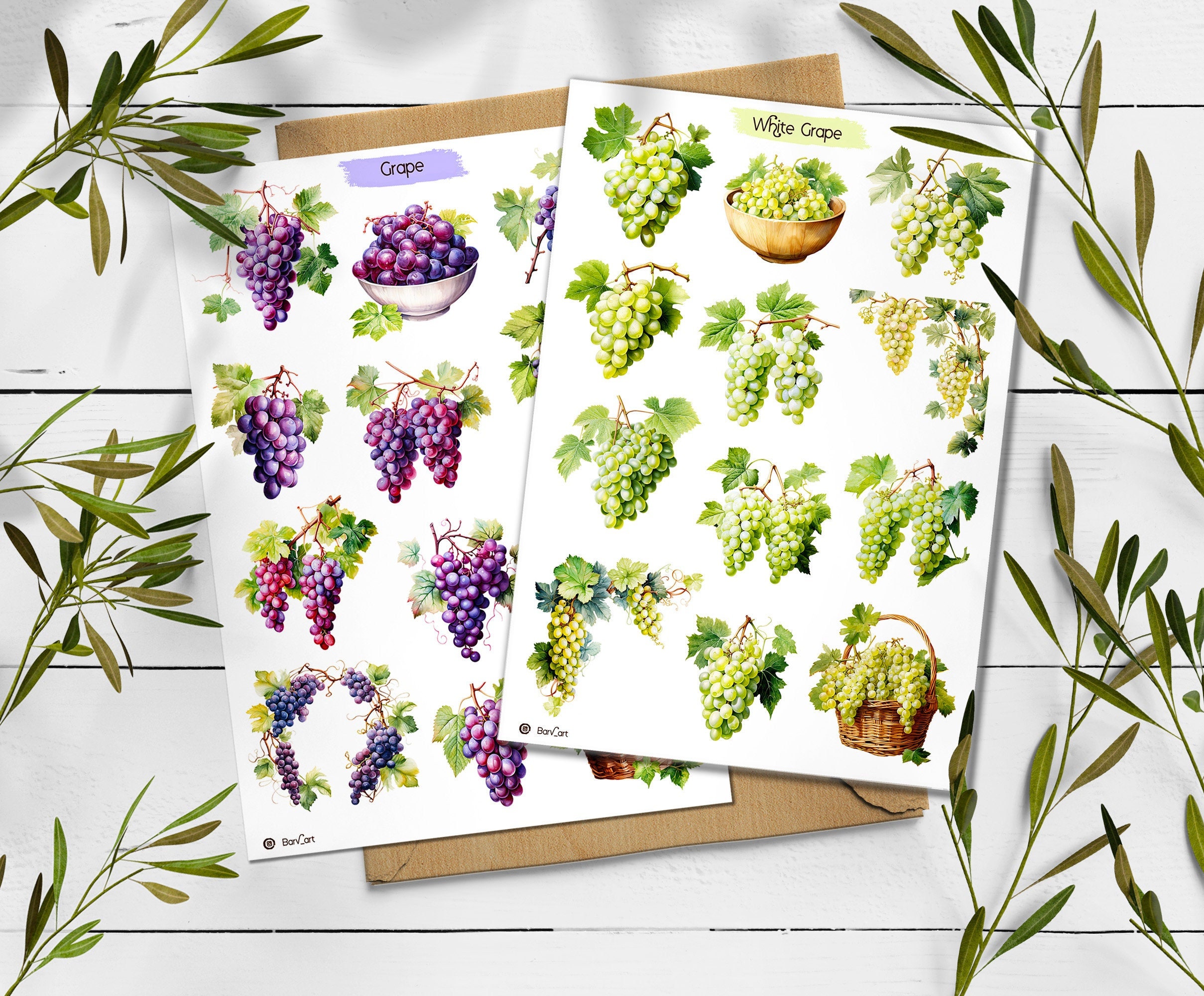 Grape Sticker Sheet: Foraged Summer Planner Stickers - Etsy