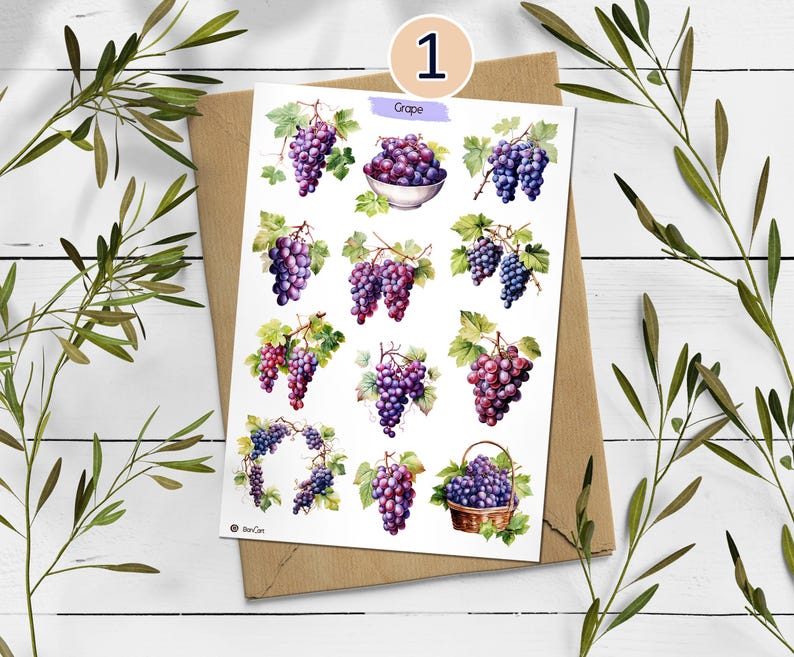 Grape Sticker Sheet: Foraged Summer Planner Stickers - Etsy